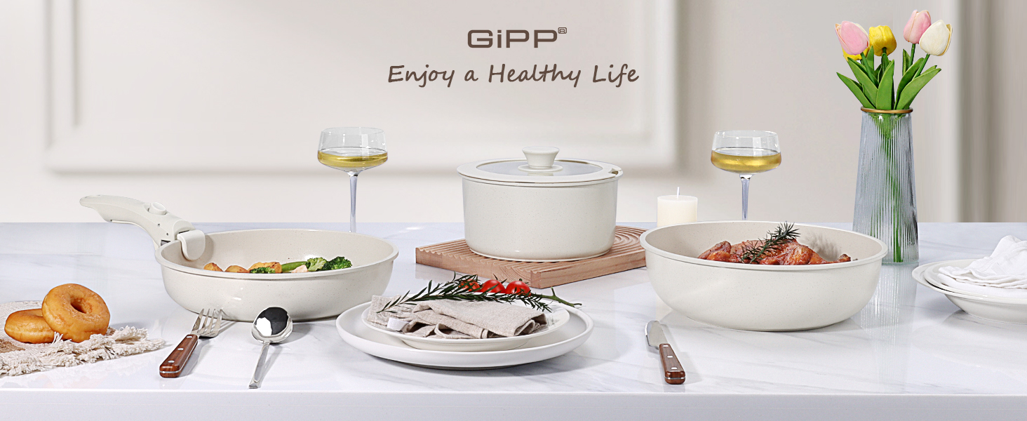 GIPP® Non-Stick Cookware Set With Sensor Handles (3/5/11 Pcs) | Shopee Malaysia