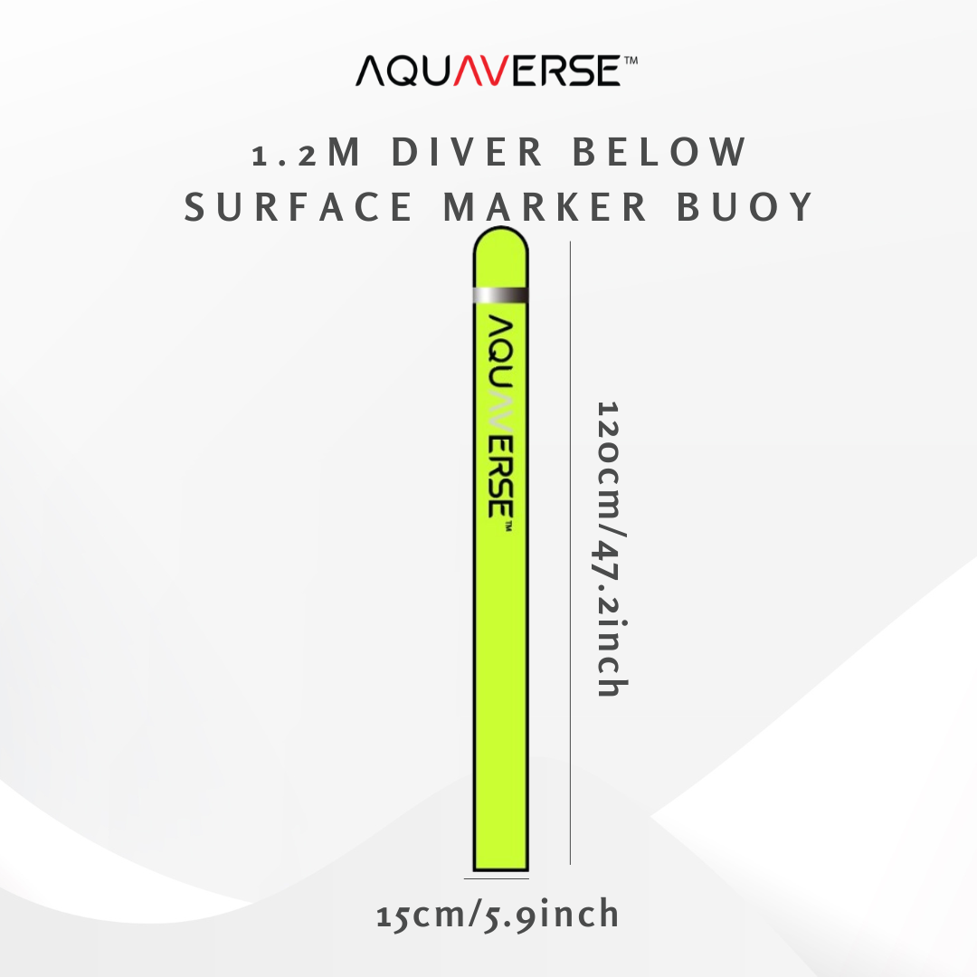 AQUAVERSE DSMB SMB 1.8m/1.5m/1.2m Surface Marker Buoy Float Signal Buoy ...