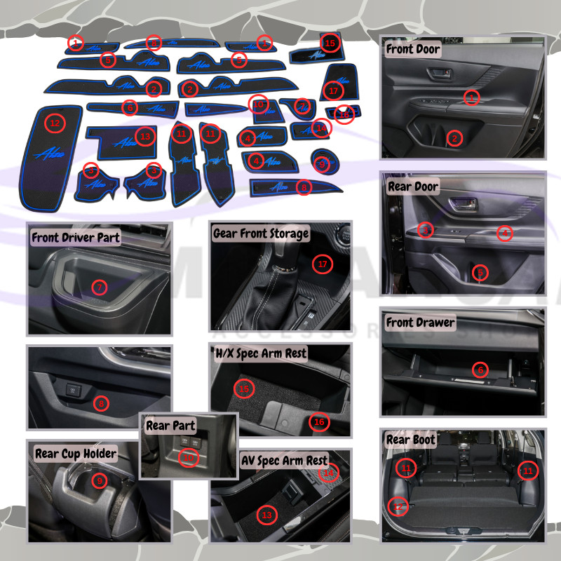 Perodua Alza 2022-2025 Interior Slot Mat Storage Tank Mat 1 set ...