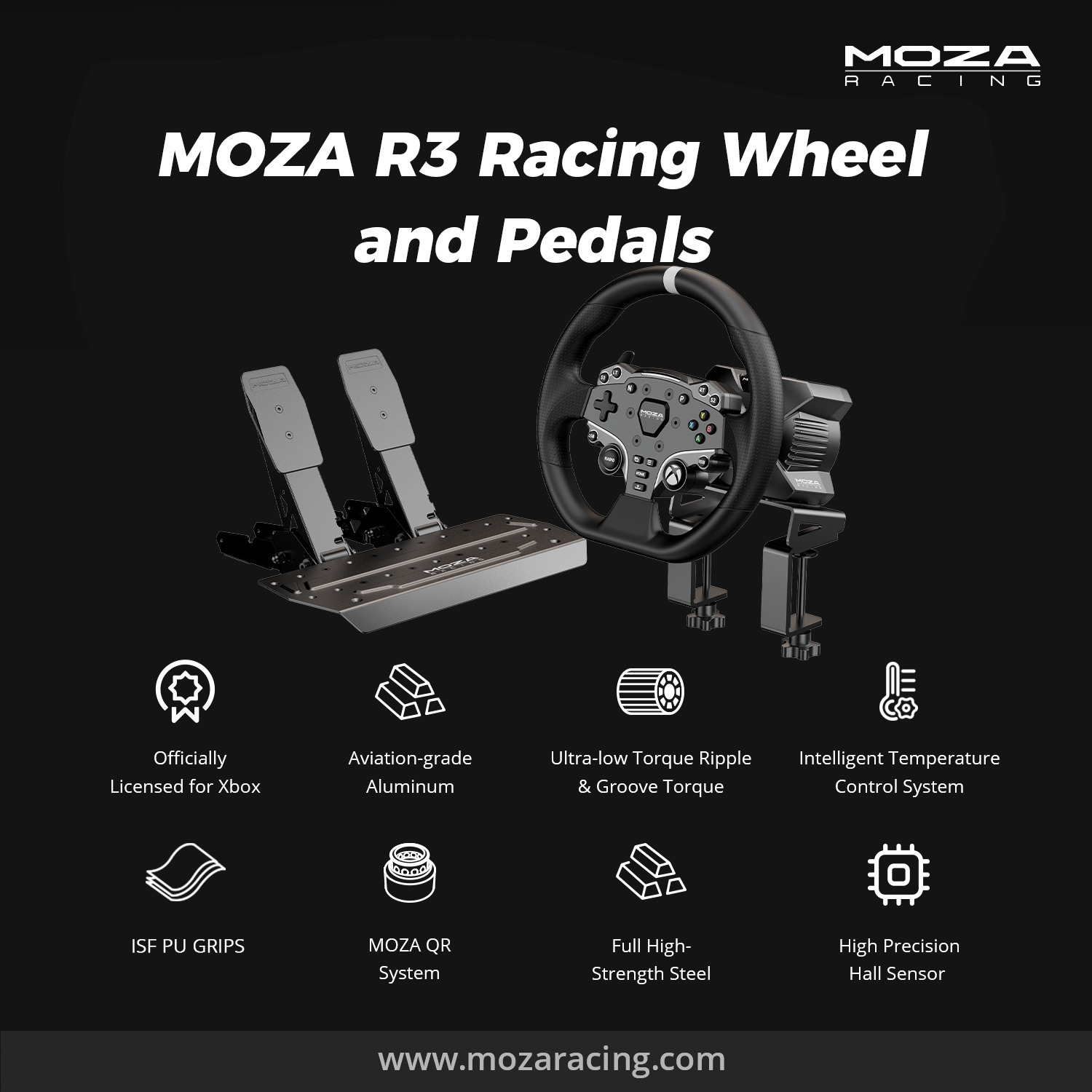 MOZA Racing R3 Bundle Set Racing Wheel and Pedal for PC | 2 Years ...