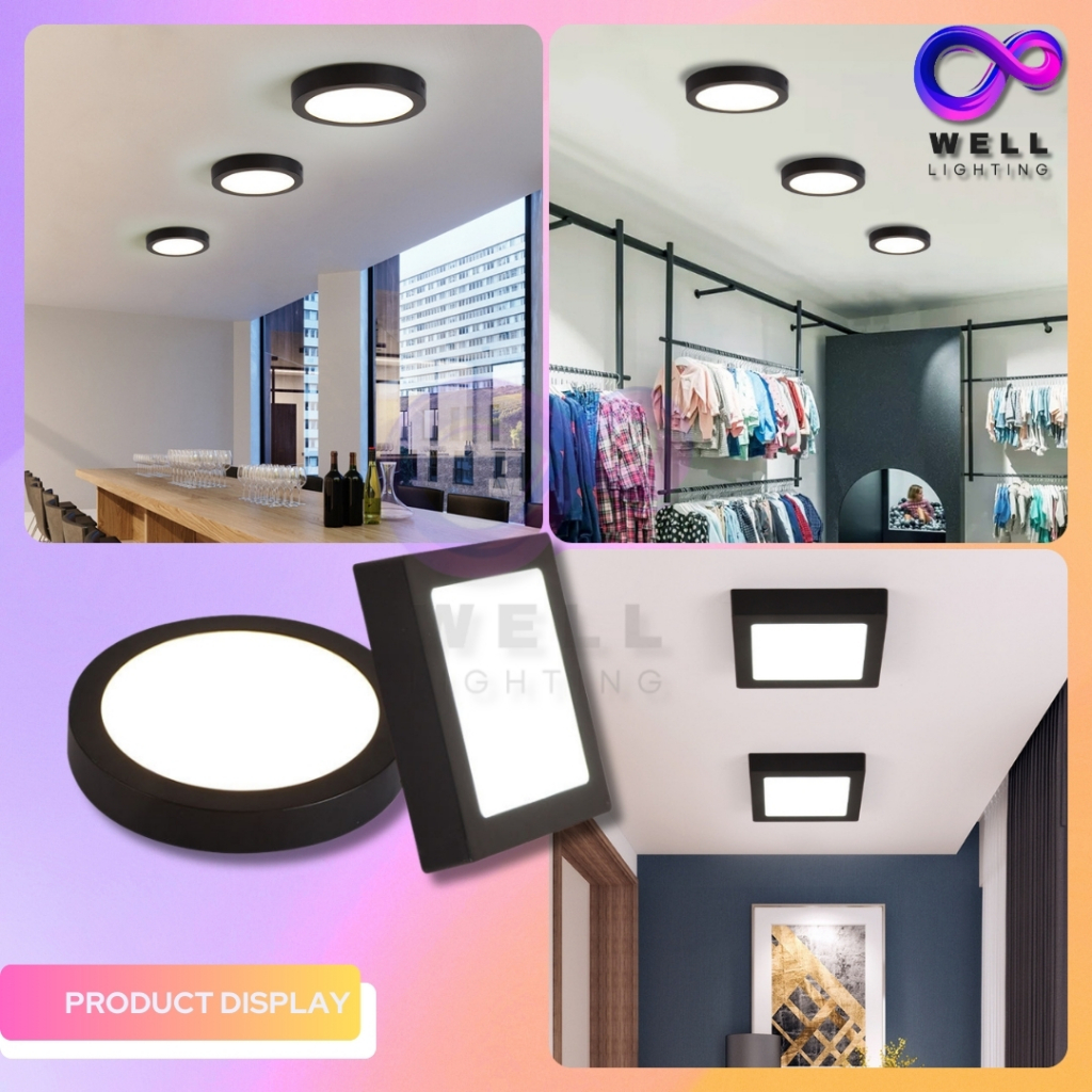 Lampu LED Ruang Tamu Siling LED Surface Downlight 18W 24W 36W Mounted ...