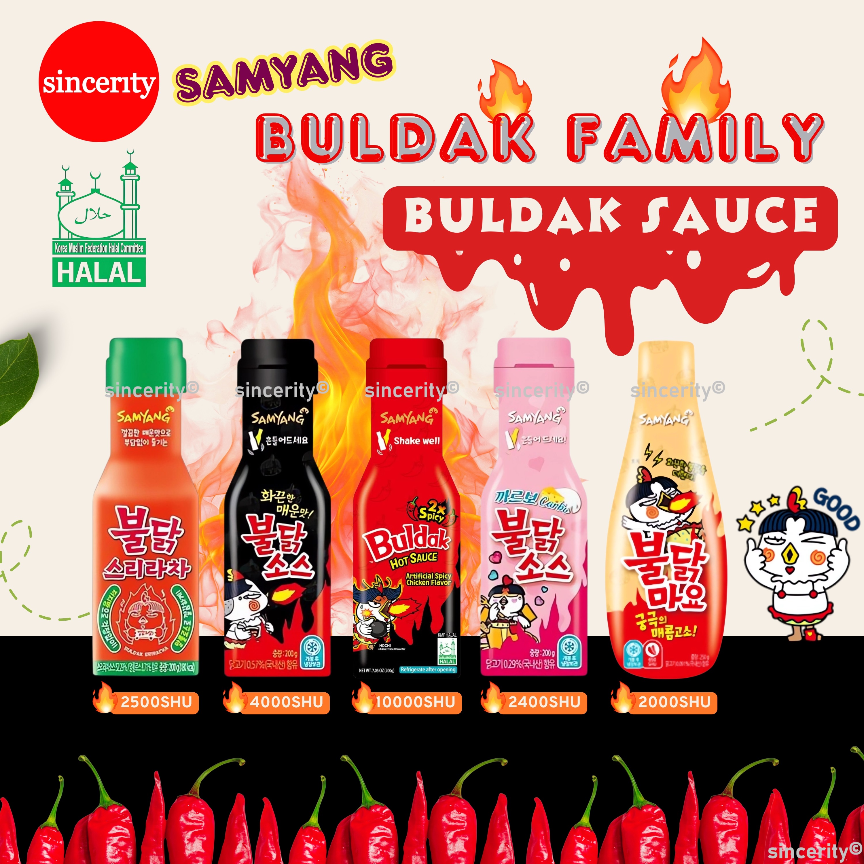 Korea Samyang Buldak Spicy Chicken Noodle Sauce Spicy Mayo Carbonara ...