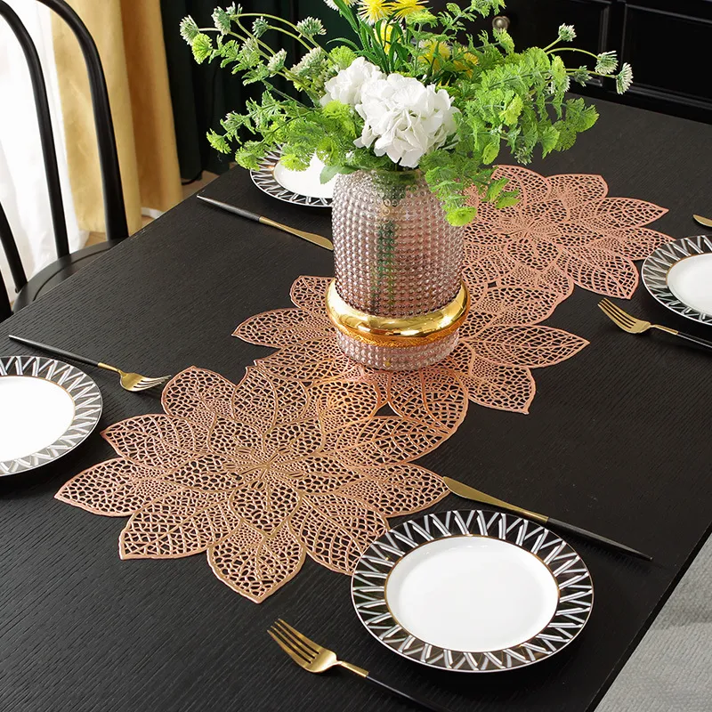 2025 Raya Deco Pelapik Alas Meja Table Runner Leaves Flower Mat PVC ...