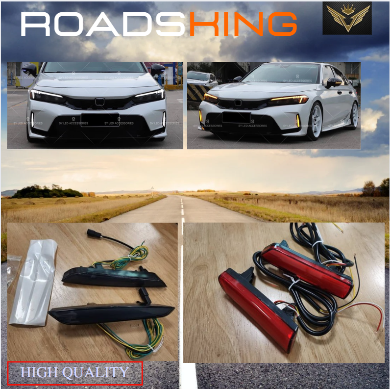 HONDA CIVIC FE FL5 TYPE-R FK8 BRAKE REFLECTOR DRL DAYLIGHT DAYTIME ...