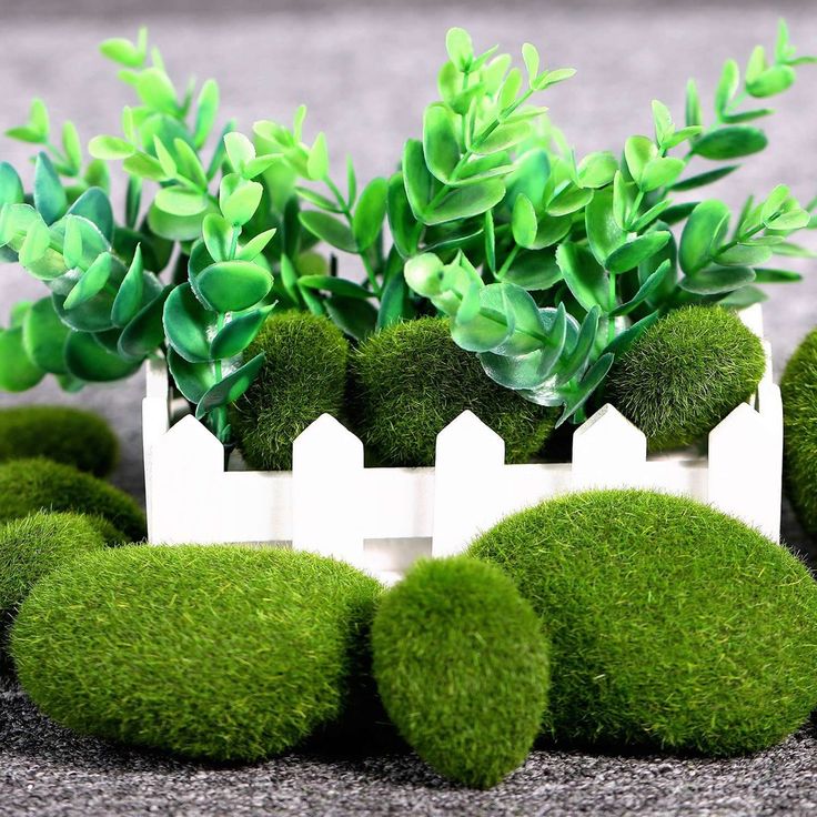 Artificial Green Flocked Stone Moss Foam Stone Batu Lumut Tiruan ...