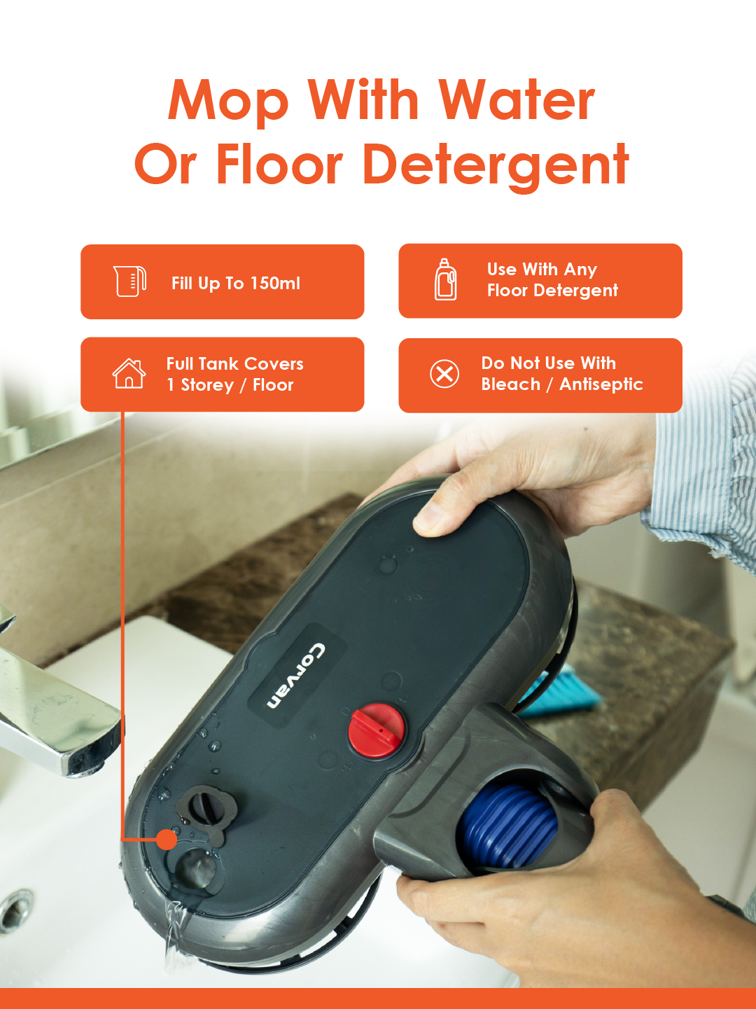 Corvan K18 2-in-1 Cordless Vacuum Cleaner & Wet Mop | Strong 201AW ...