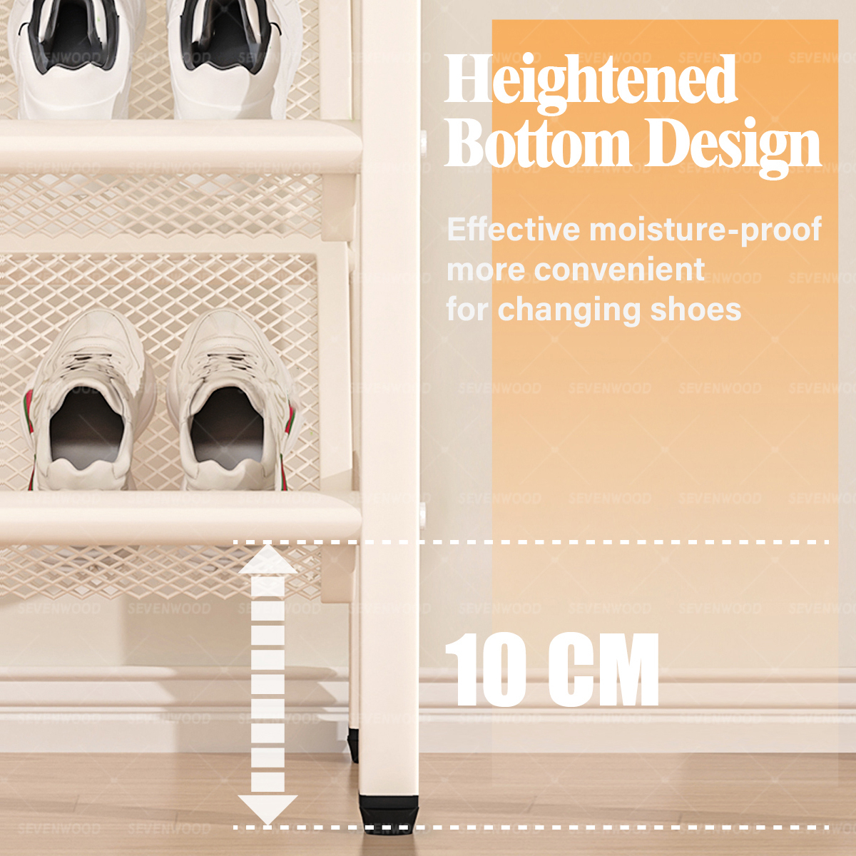 SEVENWOOD Shoe Rack Rak Kasut 5 Layers 70/90cm Storage Shelf Shoe Shelf ...