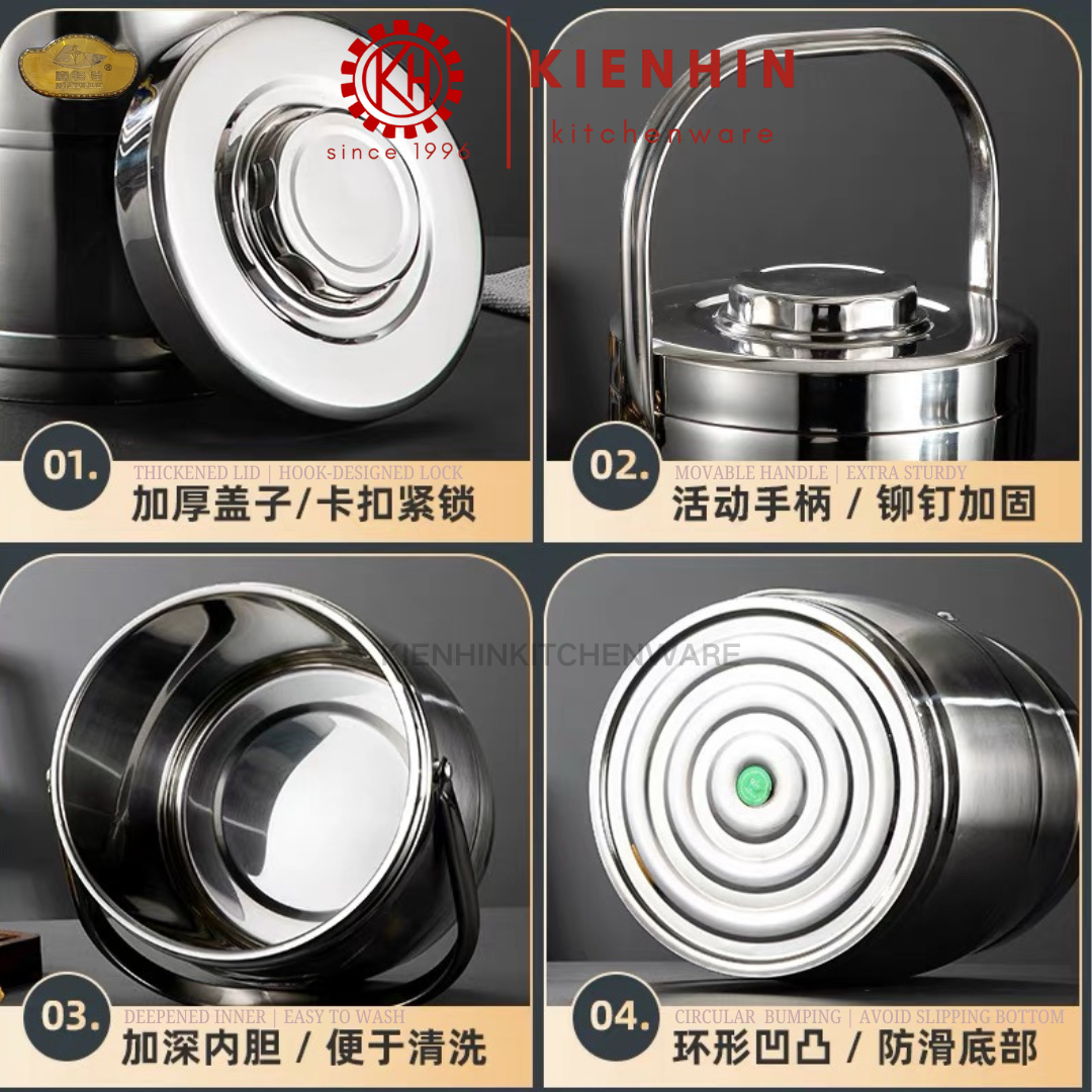S/S THERMOS PORTABLE POT \ COMPARTMENTS LUNCH BOX | 不锈钢保温提锅/餐盒 | Shopee Malaysia