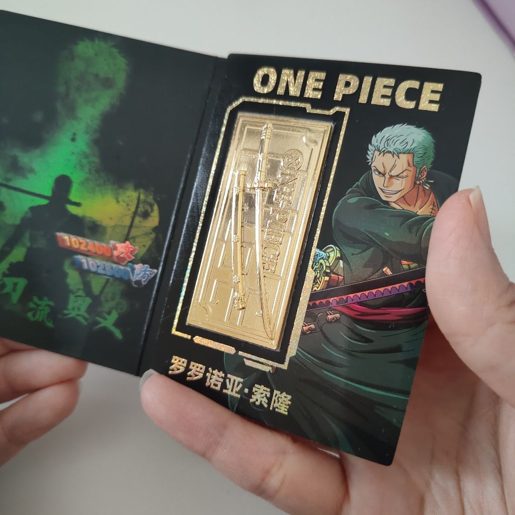 Zoro Metal Sword 🗡️ One Piece Metal Weapon Card | One Piece Book Card ...