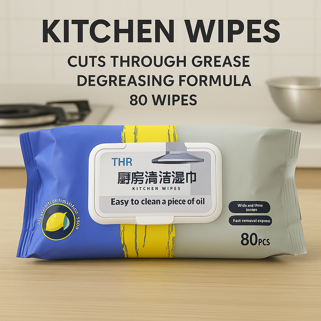 THR 80pcs Large Kitchen Cleaning Wipes Strong Decontamination Kitchen ...