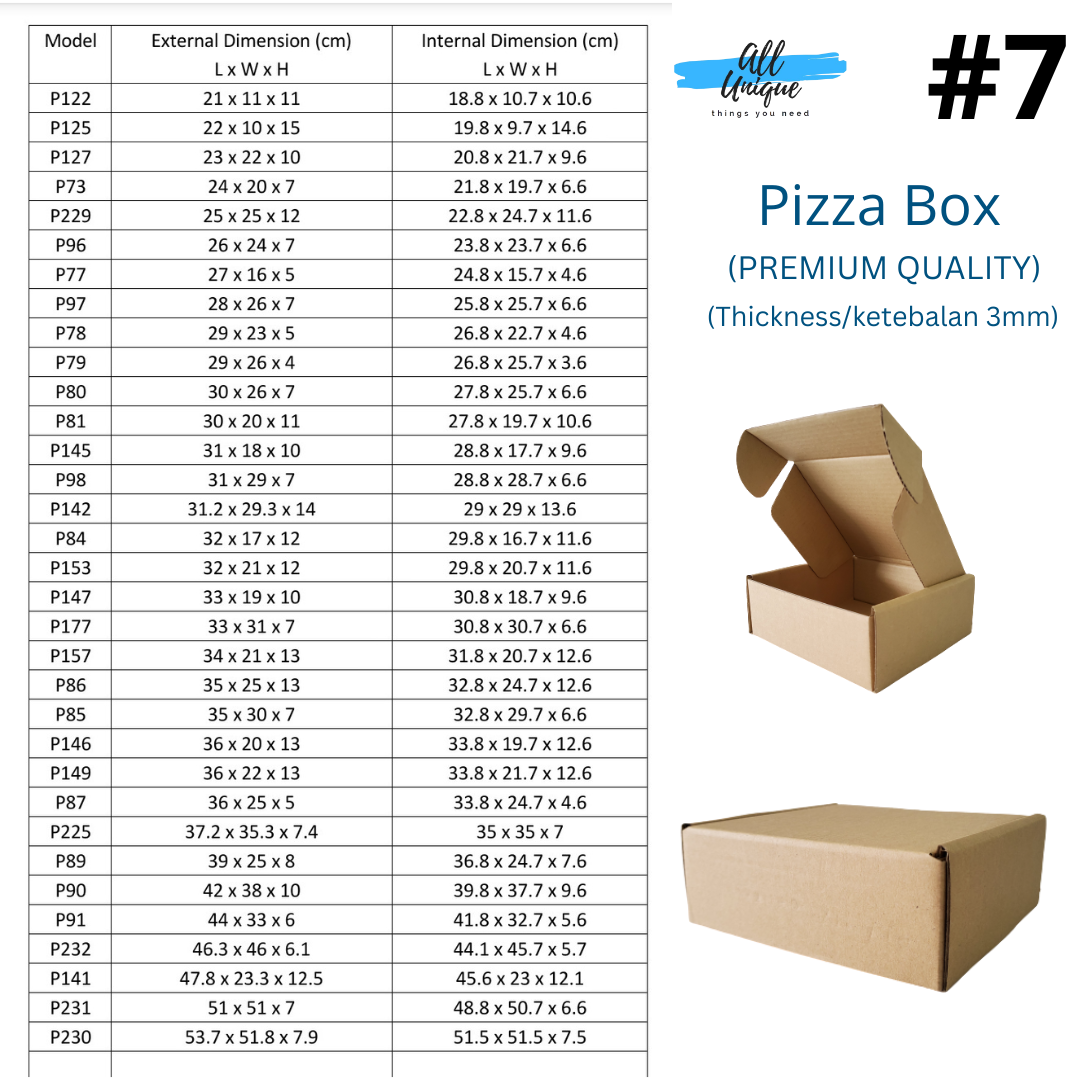 Pizza Box-#7-Carton Box-Packaging box-Courier box-Pizza Box-Kotak ...
