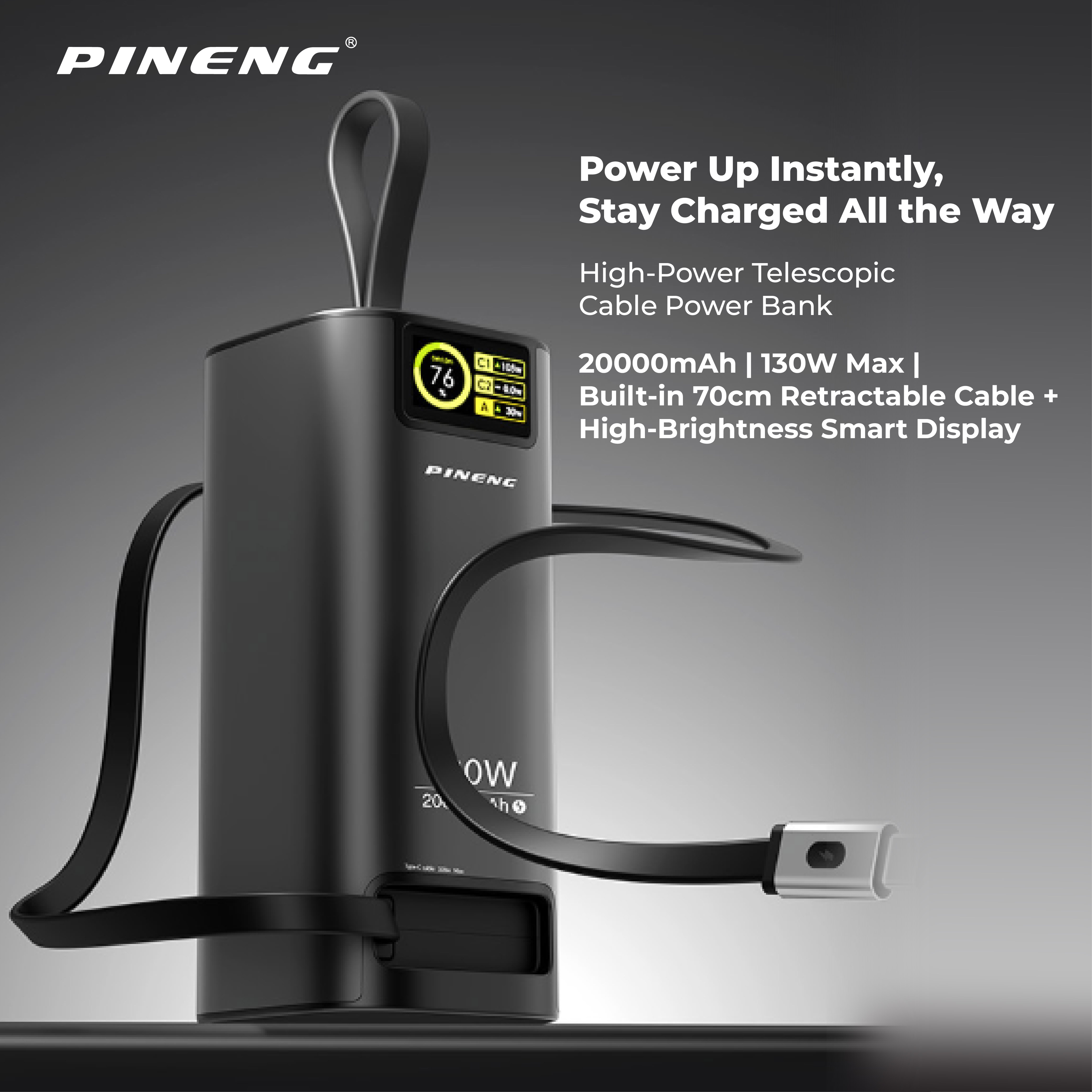 [NEW] Pineng PN-837PD 20000mAh 130W Fast Charging Laptop Powerbank ...