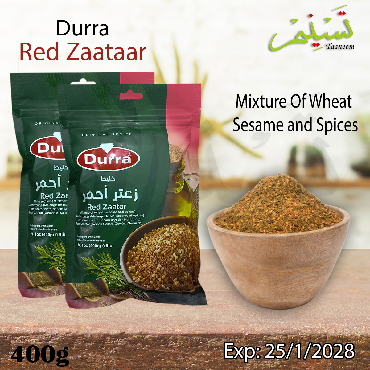 Durra Red Zaatar | Zaatar Merah | original recipe | ZA'ATAR | 400GM | Shopee Malaysia
