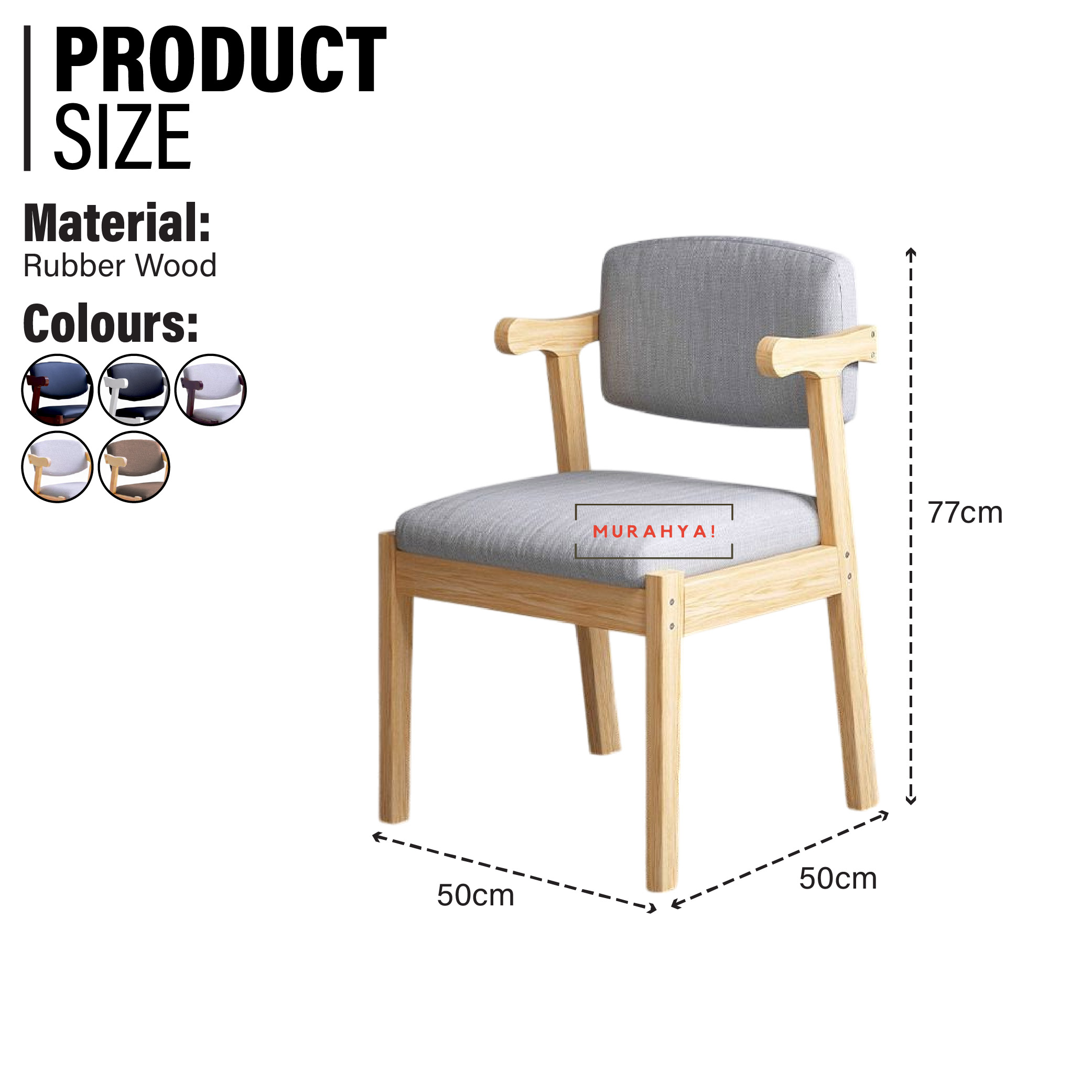 Dining Chair Kerusi Makan Modern Cushion Armchair Heavy Duty Solid Back ...