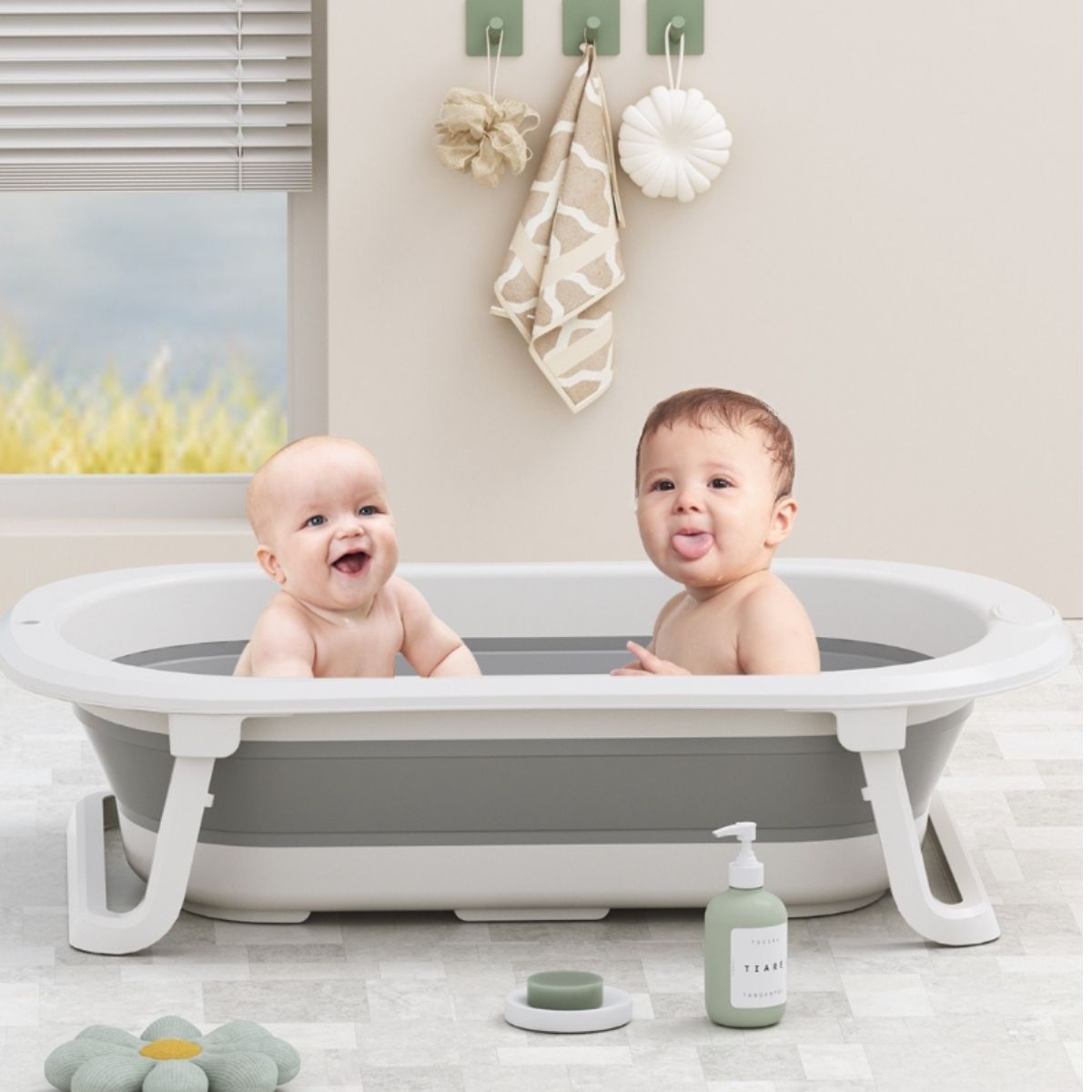 CuddleB Foldable Baby Bath Tub For Newborn Baby And Toddlers Besen ...