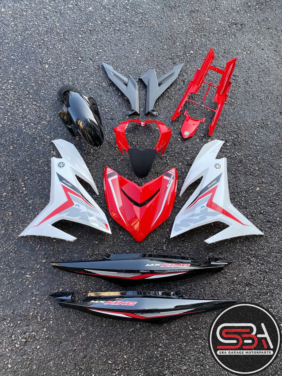 COVERSET Y15ZR Y15 V1 V2 MX KING RED SUN PURE WHITE MERAH SIAP TANAM ...