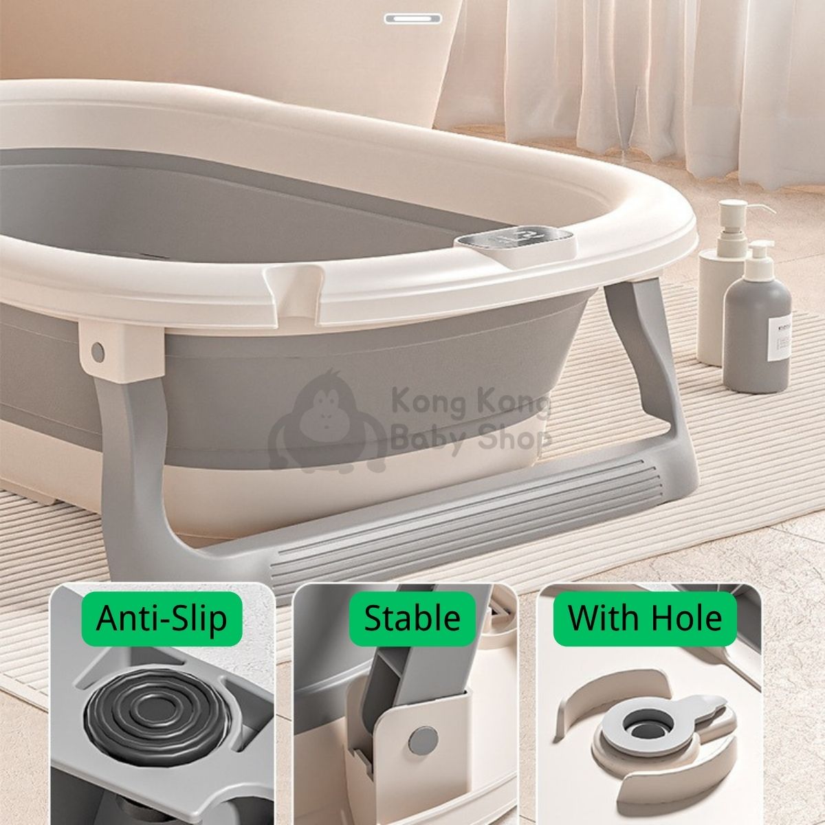 Kong Kong Foldable Baby Bath Tub For Newborn Baby And Toddlers Besen ...