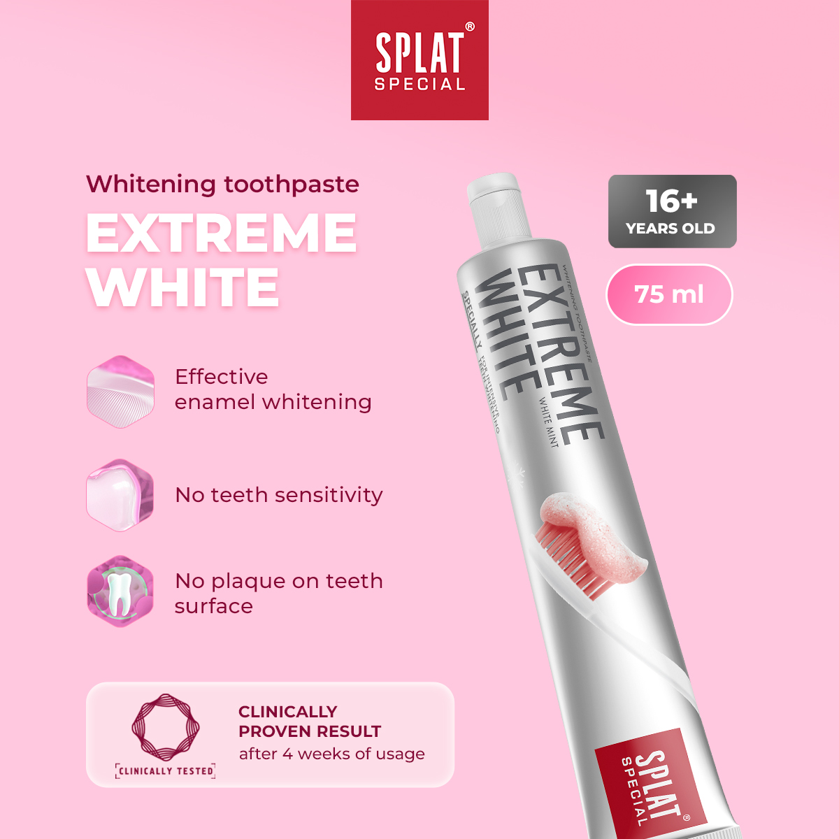 SPLAT Extreme White Toothpaste Intensive Teeth Whitening, Protection ...