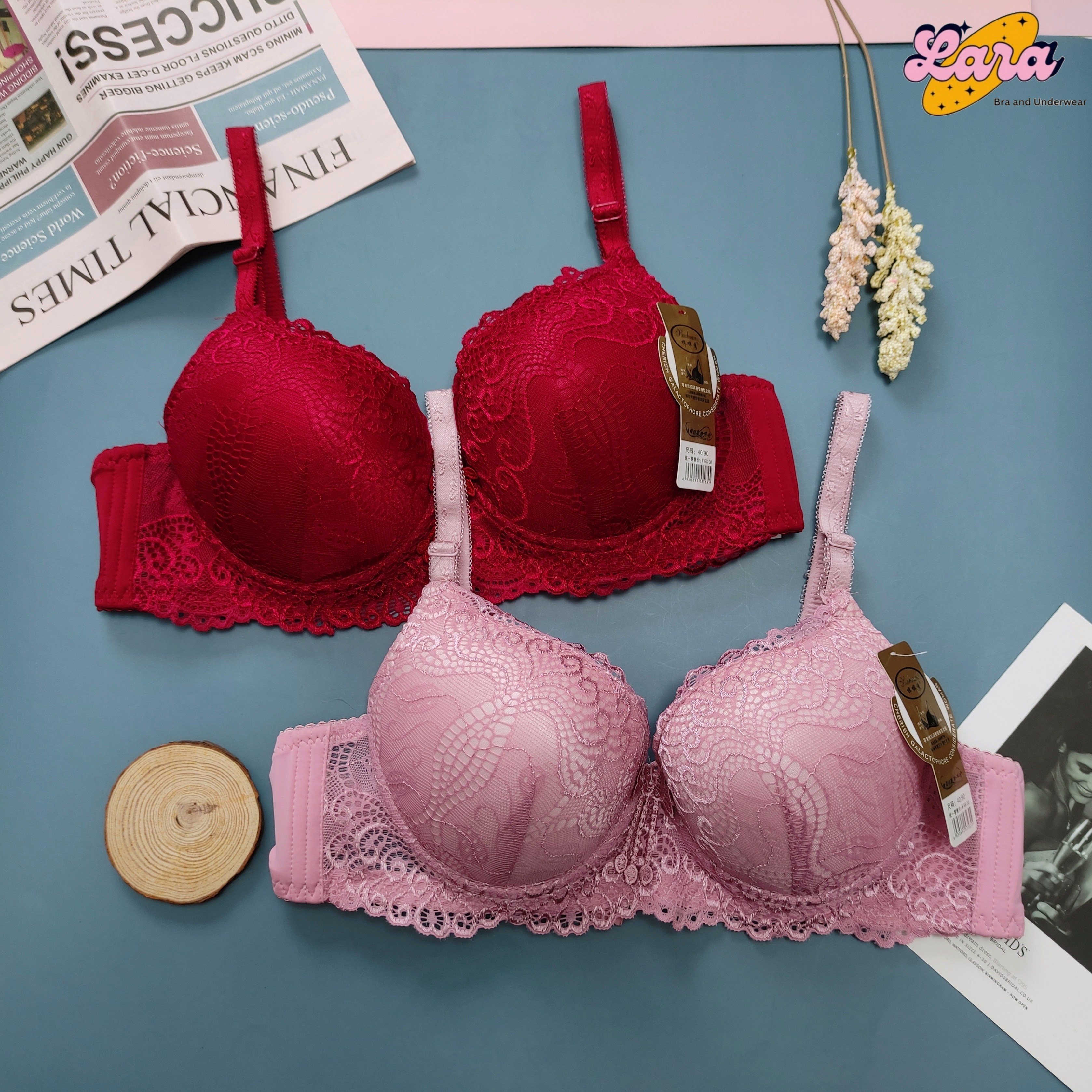 [Lara Lingerie] Bra Women Wired Lace Plus Size Baju Dalam Wanita ...