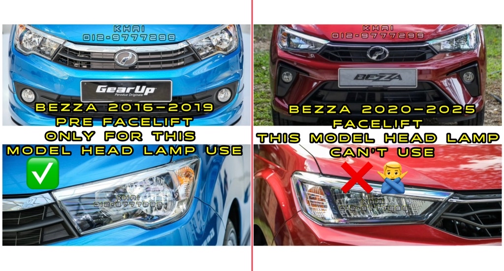 Perodua Bezza 2016-2019 Per Facelift Head Lamp Lens Cover Headlight ...