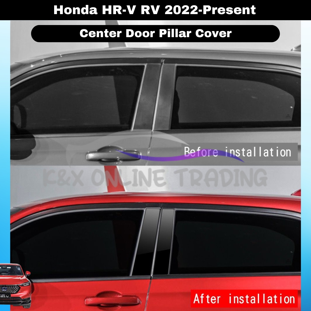Honda HRV HR-V RV 2022-2025+ Glossy Black Door Pillar Protector Cover ...