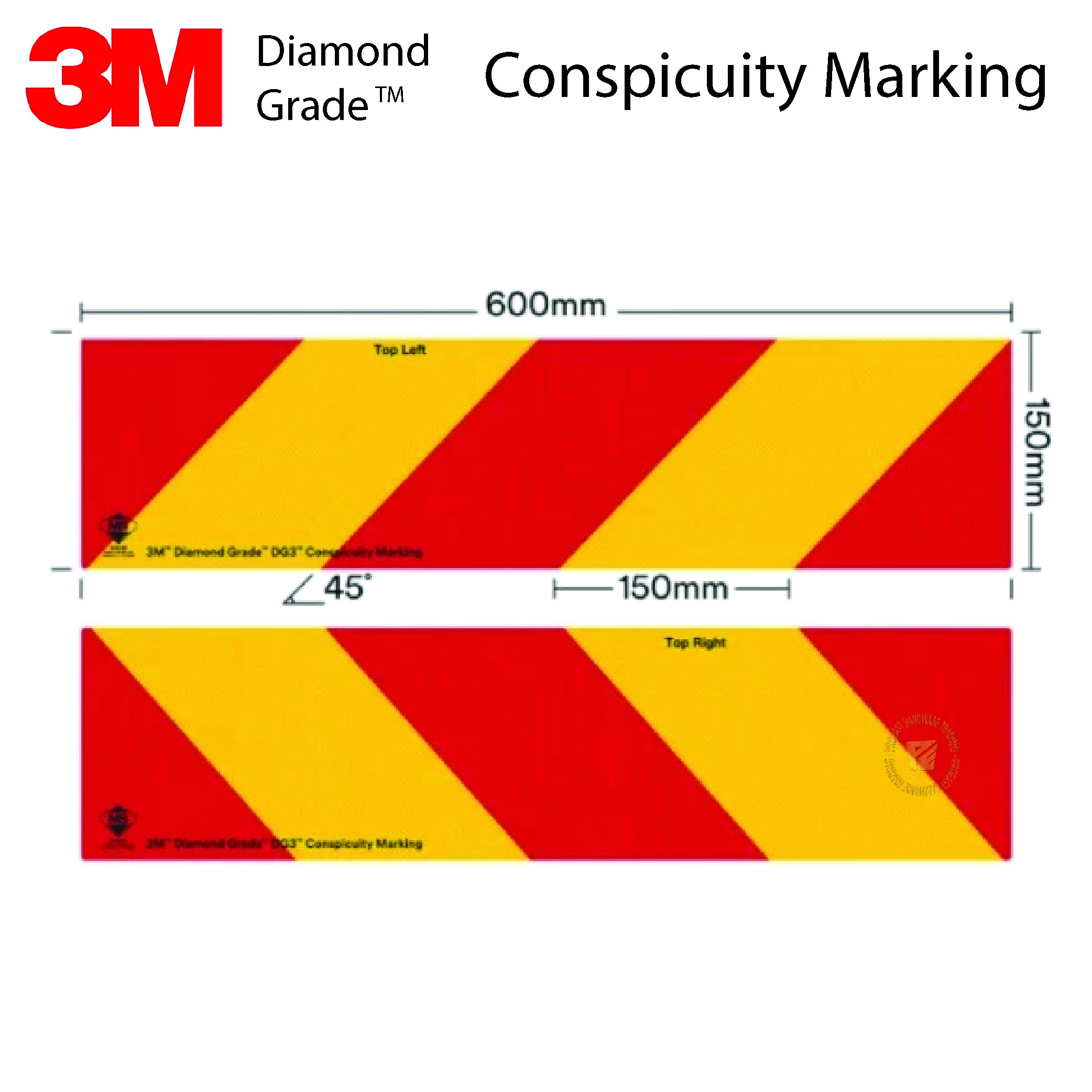 3M Diamond Grade Type 1 & 2 Red Yellow Conspicuity Marking/ Lorry ...