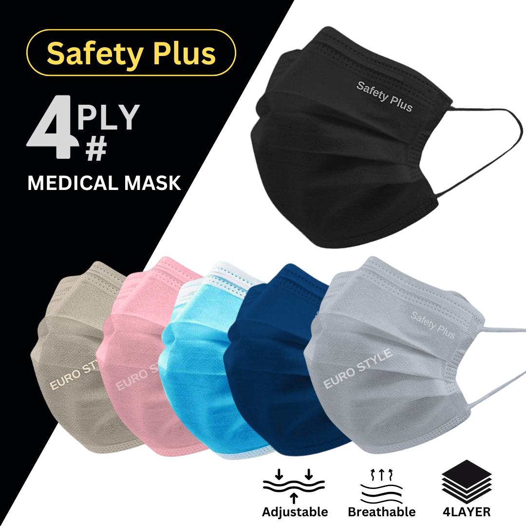 Safety Plus 50pcs Mask 4 Ply Non Medical Mask Anti Bacterial Disposable ...
