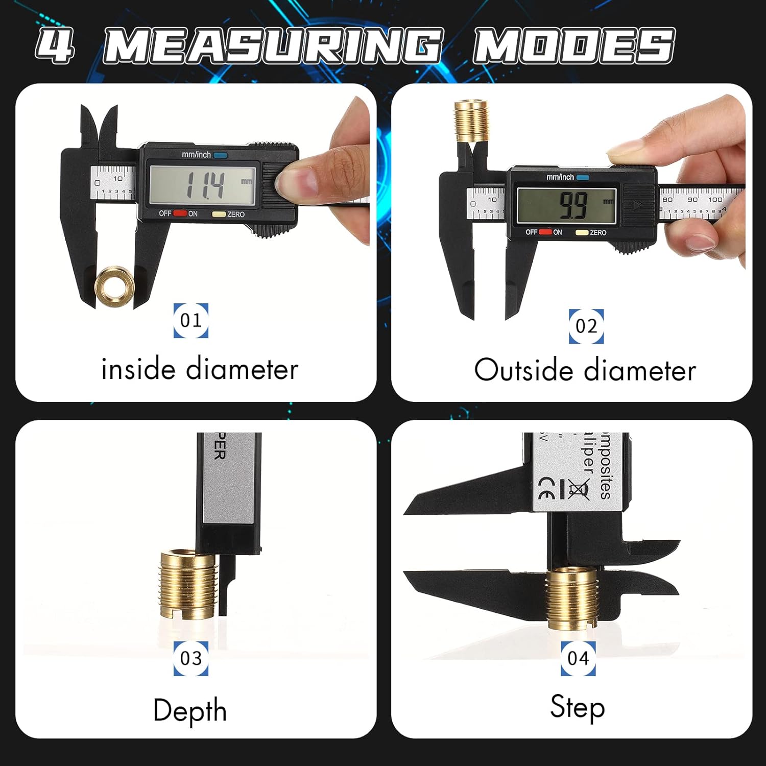 150mm 6 Inch Digital Caliper LCD Vernier Ruler Plastic Measurement ...