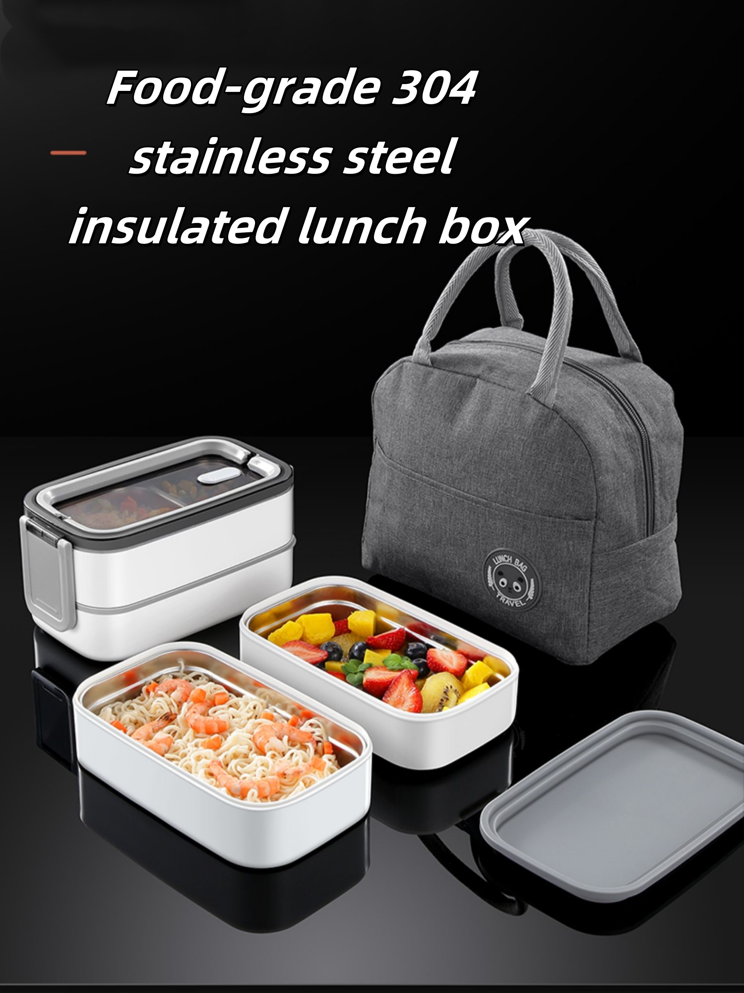 8H-Delivery 】Food Storage Insulation Lunch Box + Insulation Bag， [304 ...