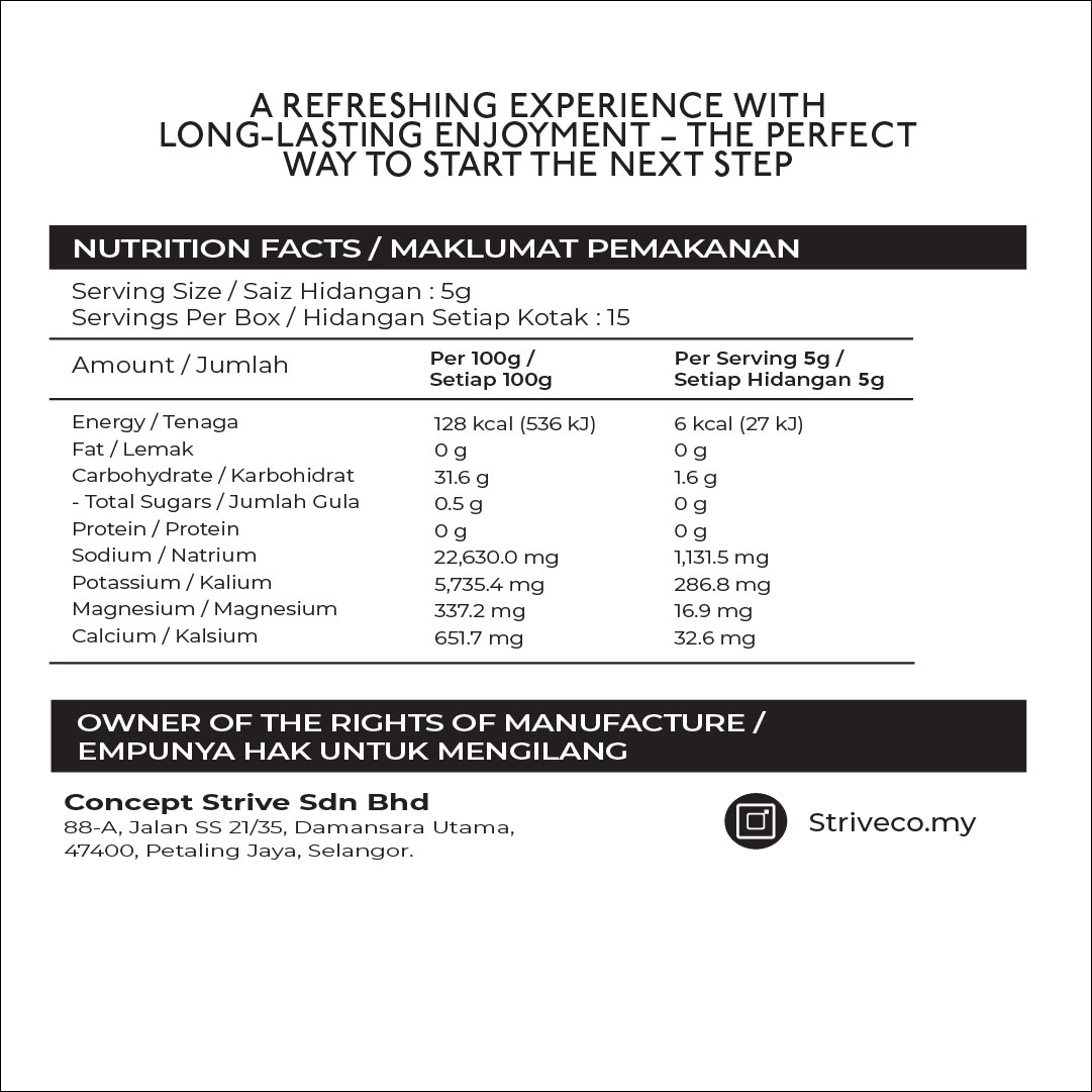Strivelyte Electrolyte Hydration | Salty Lychee | Sugar Free | 15 ...