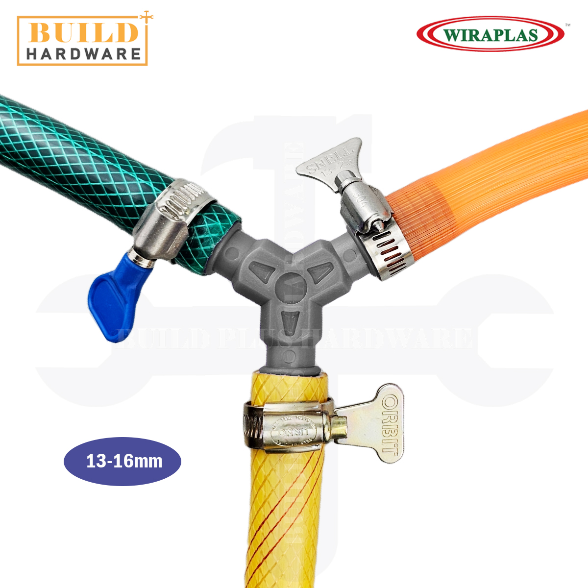 WIRAPLAS 13-16MM / 19-25MM Plastic Garden Hose Joint 2-Way 3-Way Y-Type ...