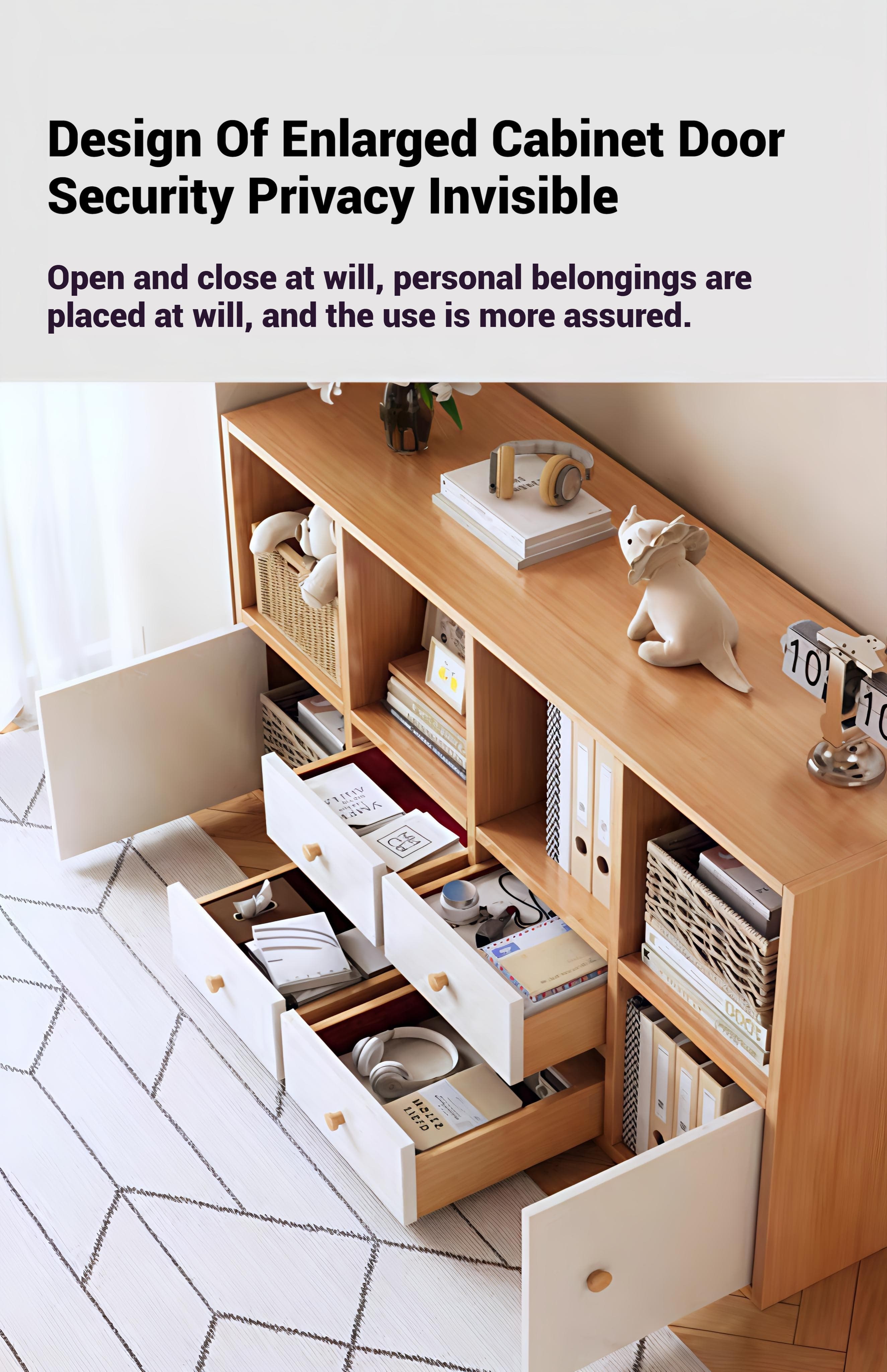 Rak Buku Bertutup Multifunctional DIY Storage Bookshelf Rack Bookcase ...
