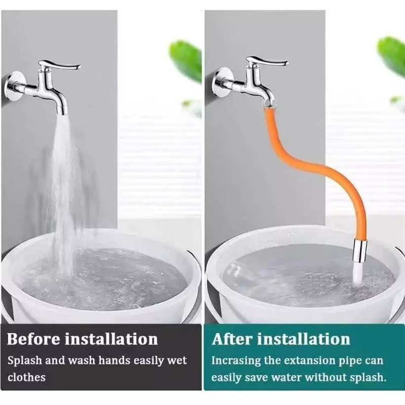 Faucet Extension Hose - Flexible Anti-Splash Water Tap Adapter ...
