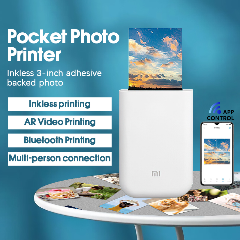 Xiaomi Mi Pocket Photo Printer ZINK Inkless Technology Wireless ...