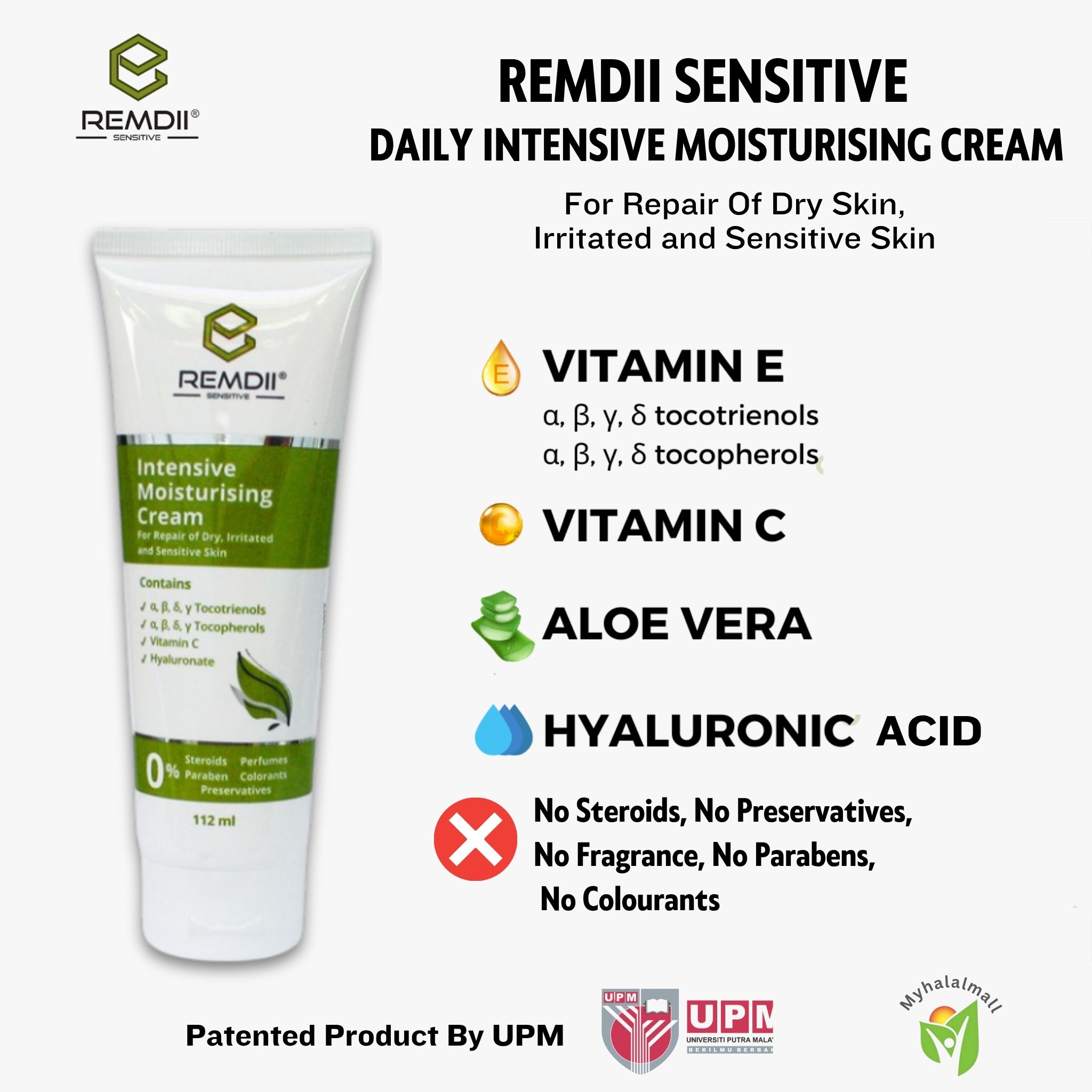 REMDII INTENSIVE MOISTURISING CREAM Krim Gatal Ekzema, Damage Skin ...