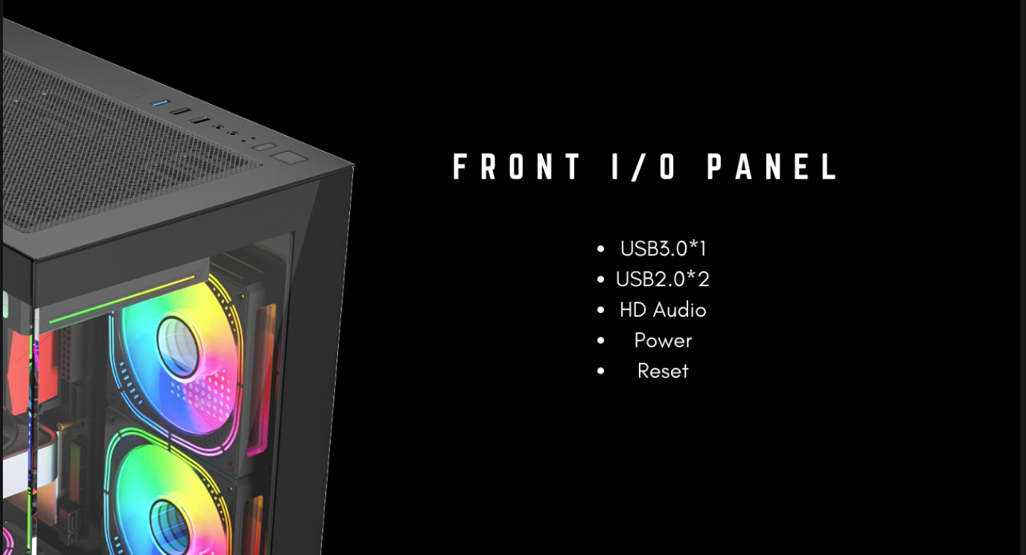 INVASION D-5000 TG M-ATX GAMING CASE WITH TEMPERED GLASS - MATX PC ...