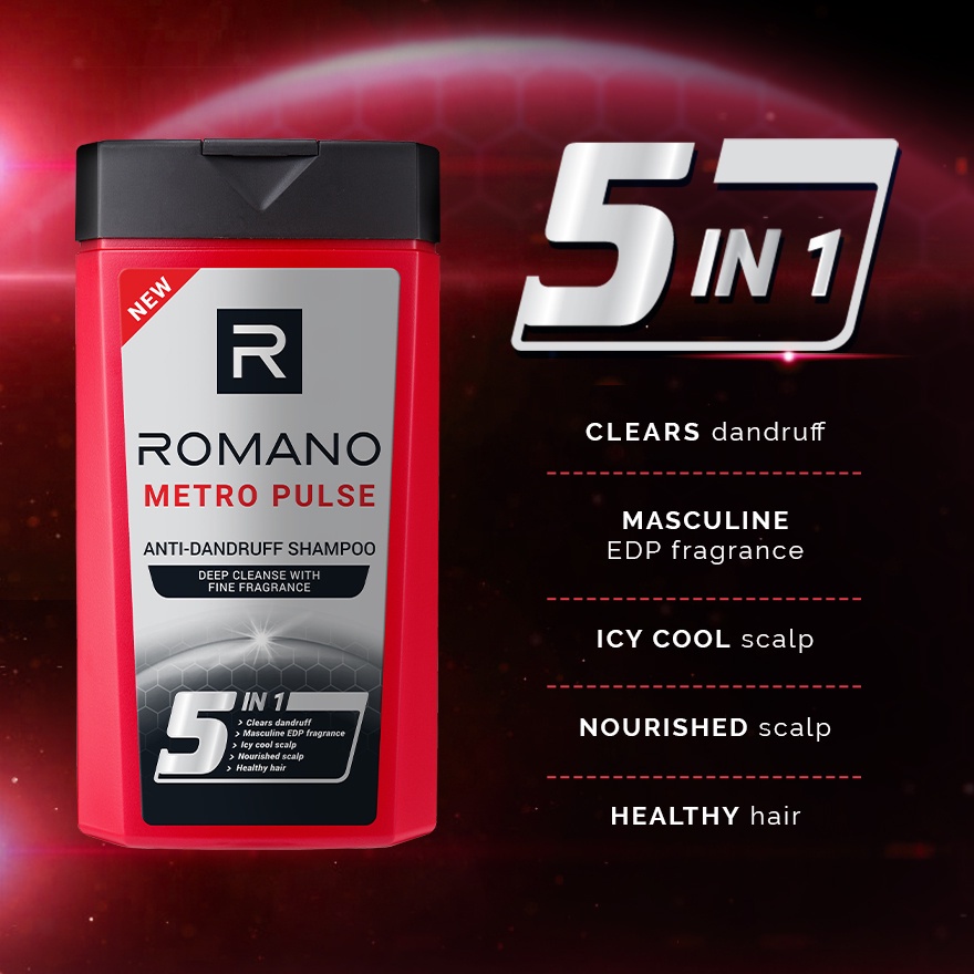 [Bundle of 3] ROMANO Shampoo Anti Dandruff Metro Pulse 340g | Shopee ...