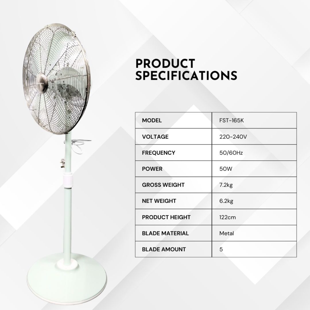 KHIND 16" Antique Stand Fan SF161 / FARADAY Antique Stand Fan 16” With ...