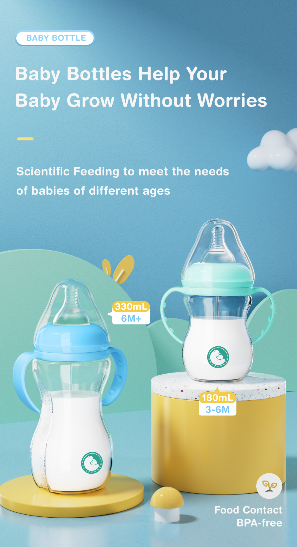 PREFERRED & Drisla Milk Botol Susu Natural Wide Neck Baby Newborn Milk ...