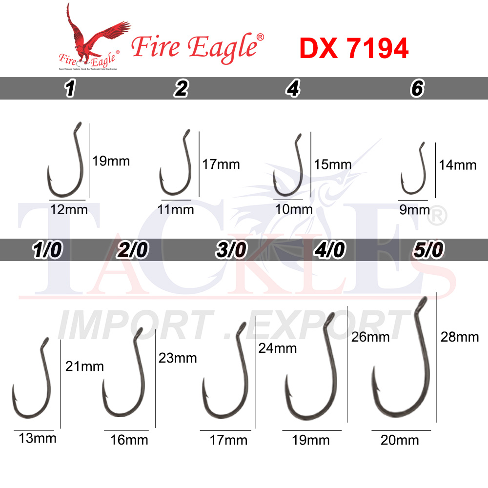 (10pcs) Fire Eagle DX 7194 Extreme Hook Premium Steel Material TCE ...