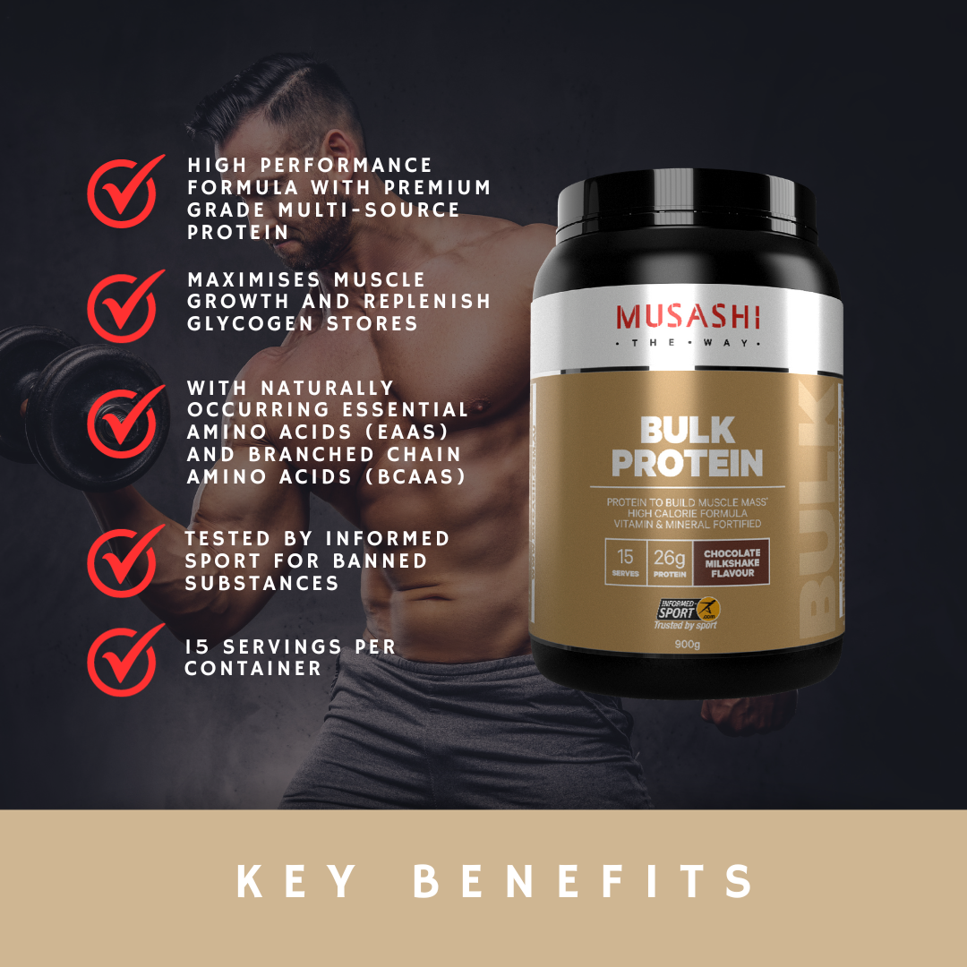 MUSASHI BULK PROTEIN Powder 900G to support mass muscle growth | Shopee ...