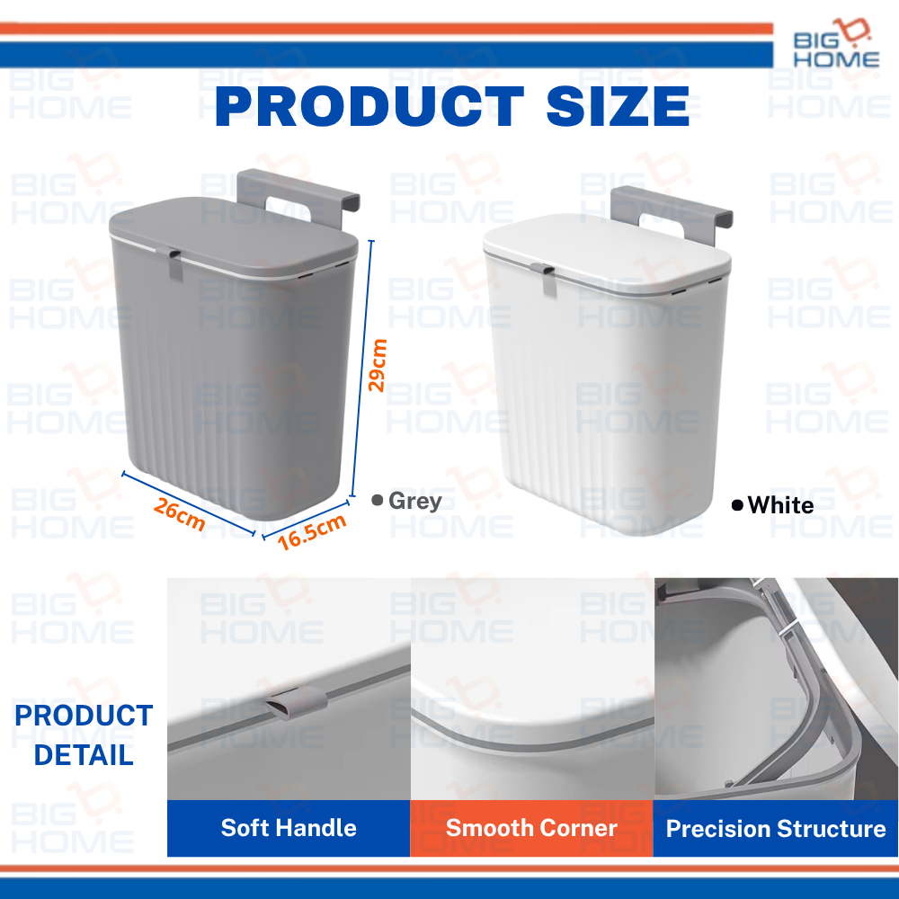 Hanging Dustbin Kitchen Wall Mounted Trash Bin Tong Sampah Dapur Tong ...