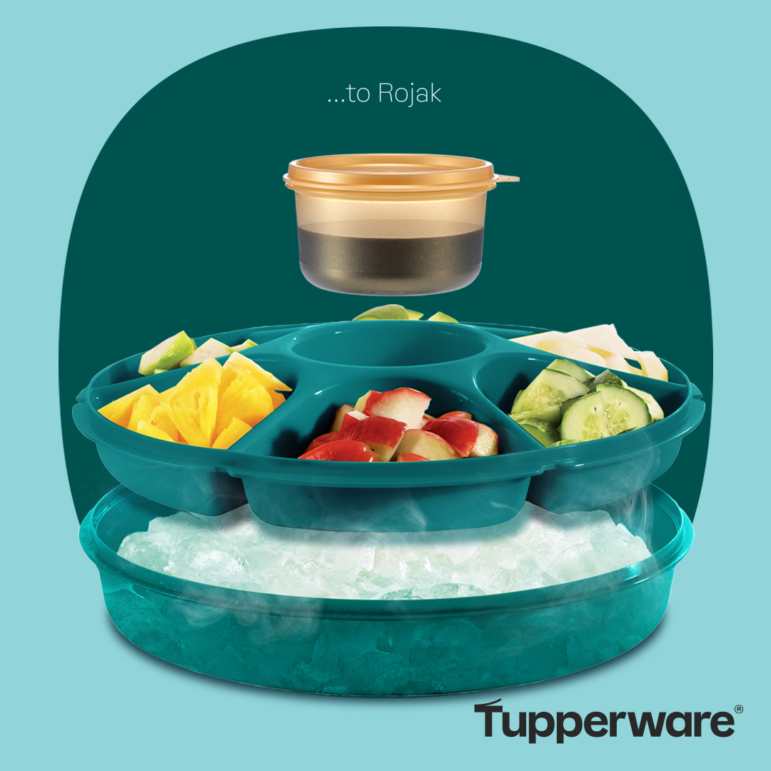 Tupperware Gourmet Serving Center Round Keeper Food container Bekas ...