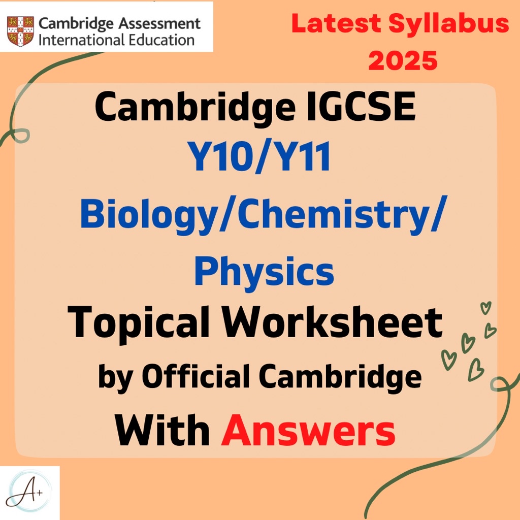IGCSE Y10/11 Biology Chemistry Physics Topical Worksheets with Answers ...