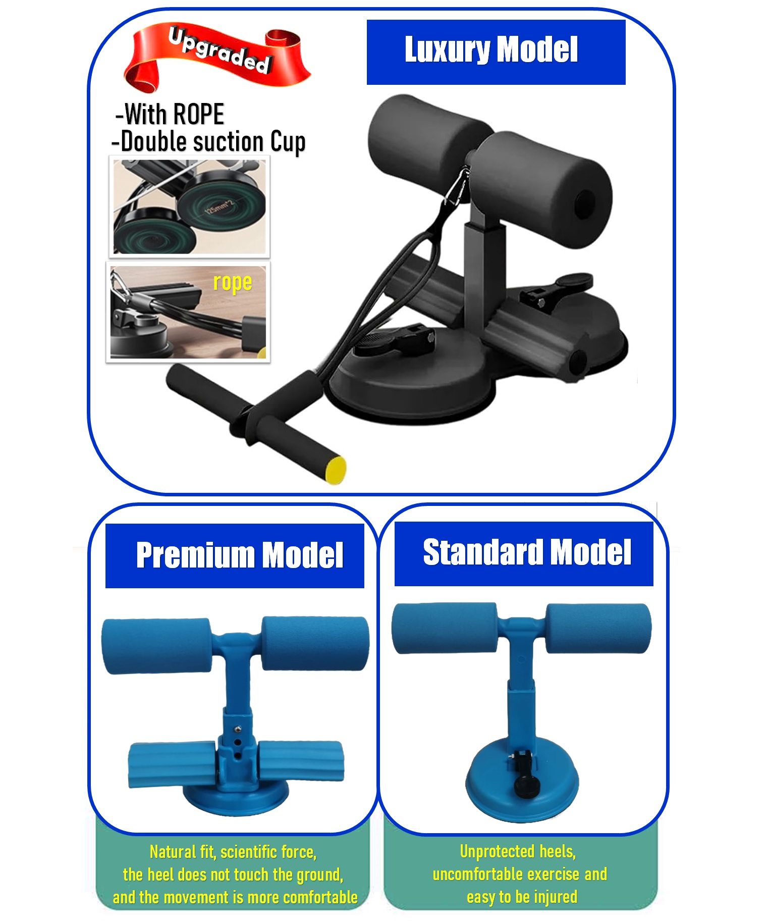 Home Fitness Equipment Sit Ups & Push-Ups Self Suction Sit Up Workout ...