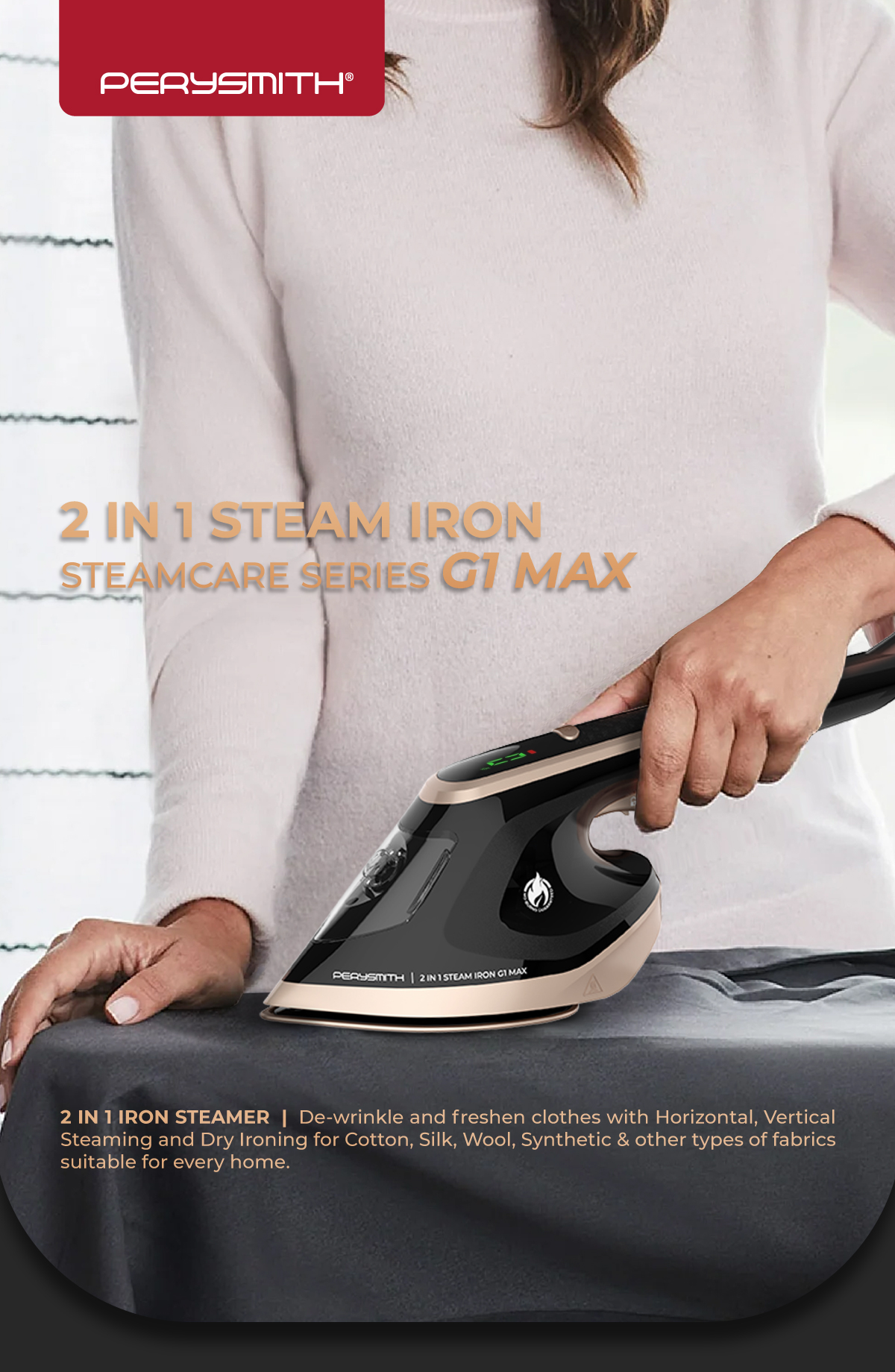 PerySmith 2 IN 1 Steam Iron SteamCare Series G1 MAX | Shopee Malaysia