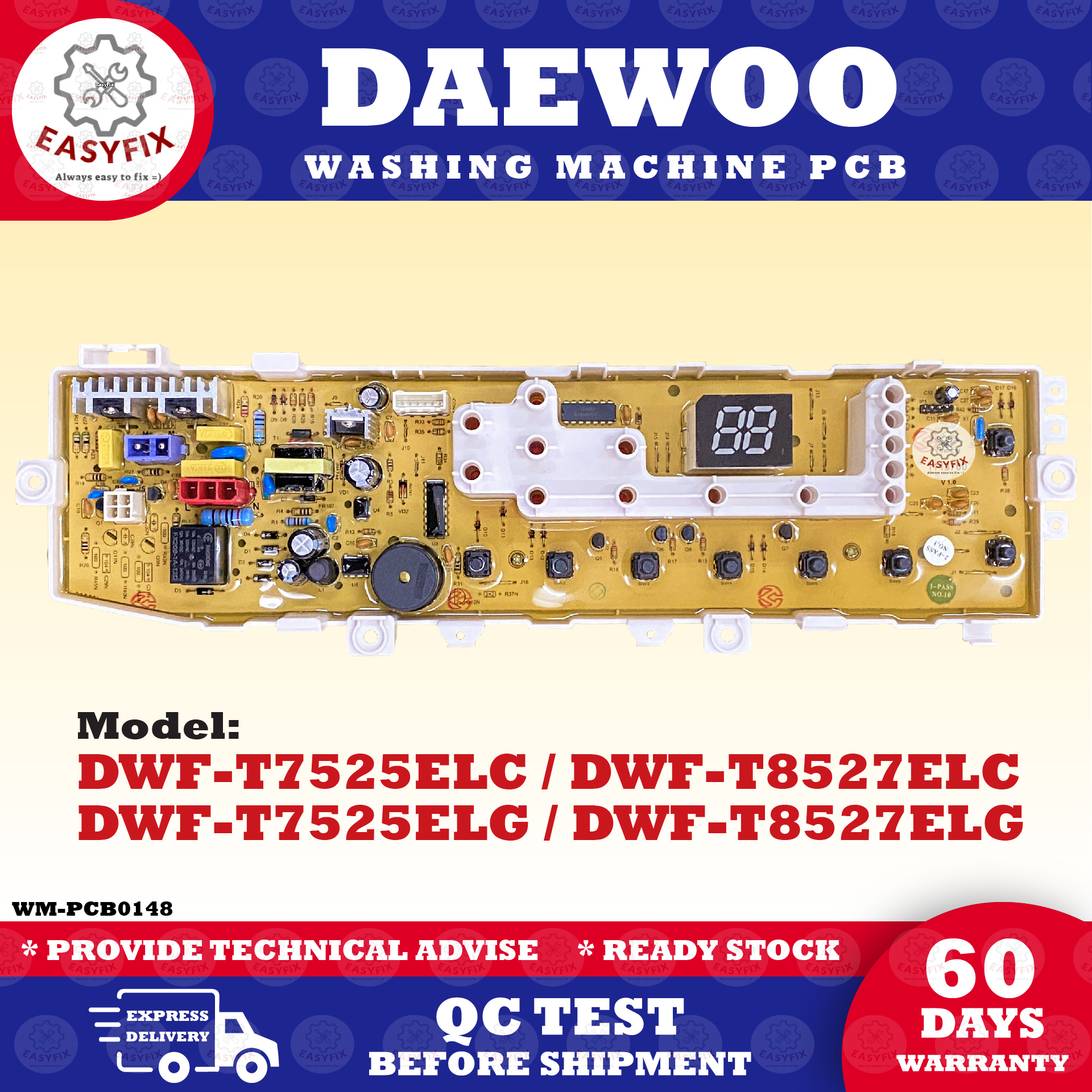 DWF-T7525ELC / DWF-T8527ELC / DWF-T7525ELG / DWF-T8527ELG / DWF-T8527EDG DAEWOO WASHING MACHINE ...