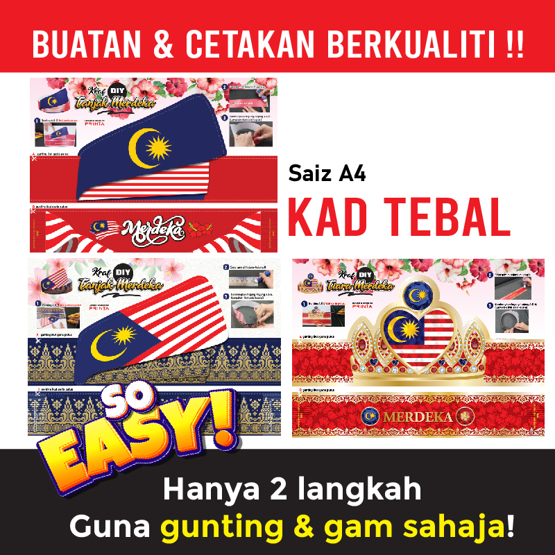 Tanjak Merdeka Budak Topi Merdeka Kraf DIY Hari Merdeka Aktiviti Murid ...