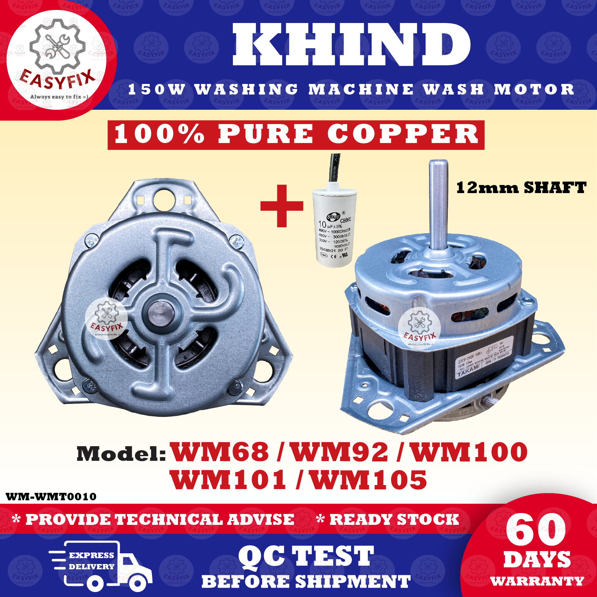 WM68 / WM92 / WM100 / WM101 / WM105 KHIND SEMI-AUTO WASHING MACHINE ...