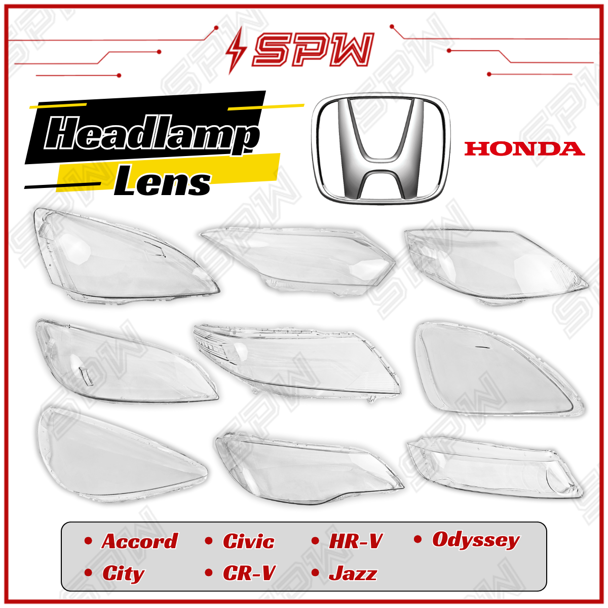 HONDA HEAD LAMP LENS COVER Head Light OEM Headlamp Clear Len Covers HD ...